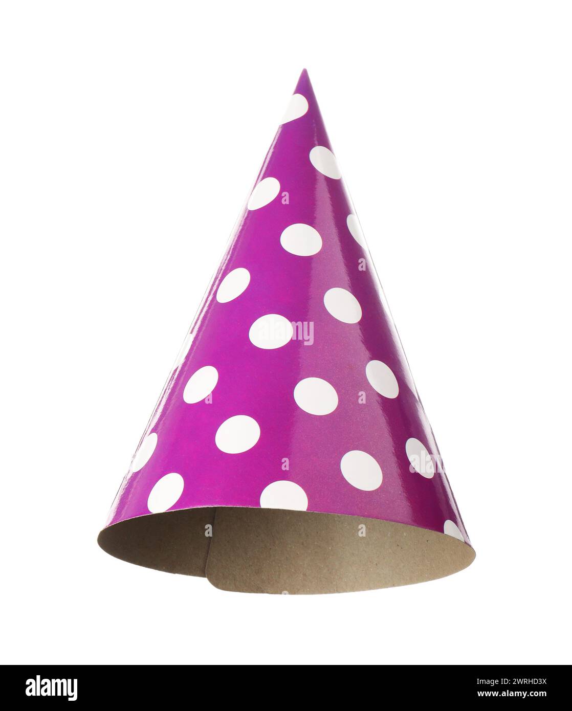 One purple party hat isolated on white Stock Photo - Alamy