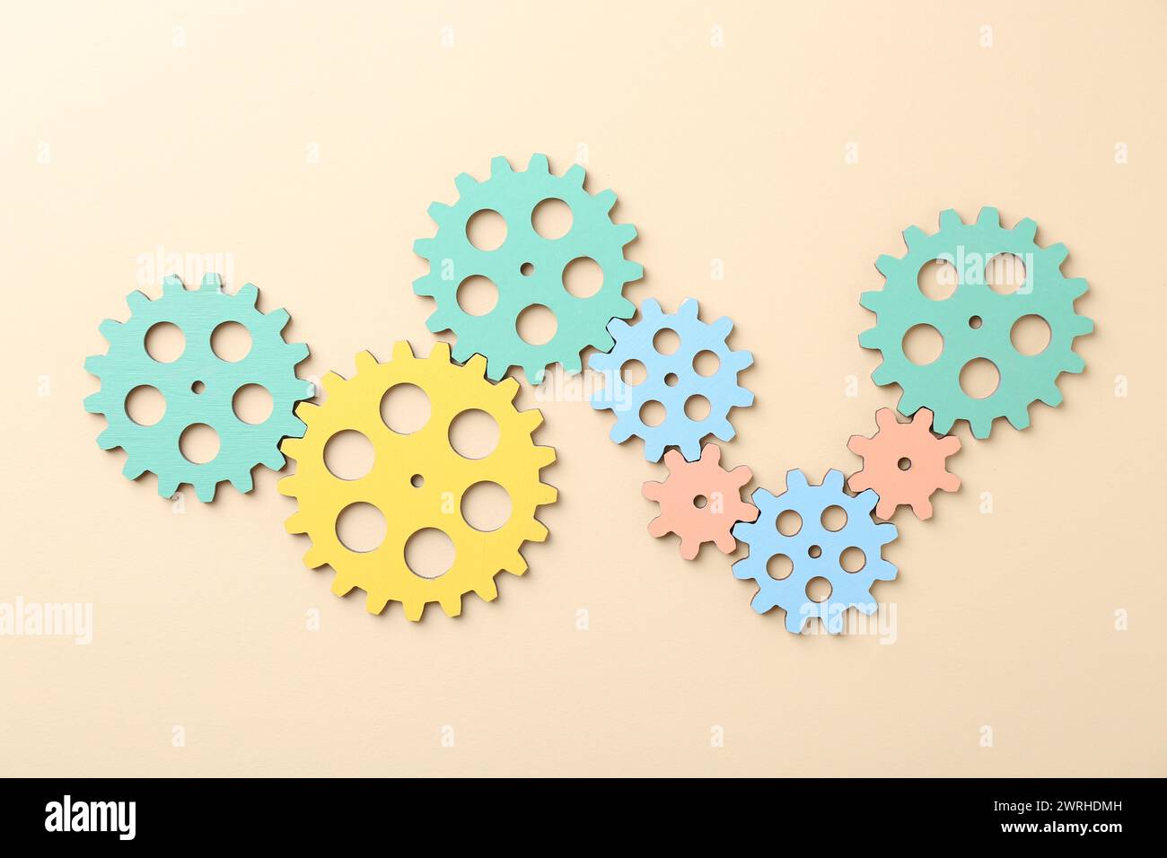 Business process organization and optimization. Scheme with colorful ...