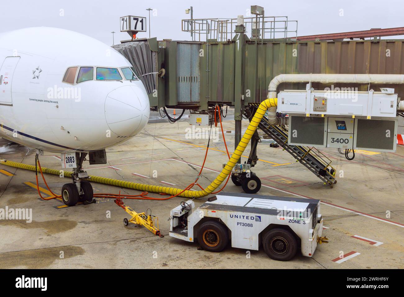 30 October 2023 EWR Newark NJ US United Airlines aircraft Refueling ...
