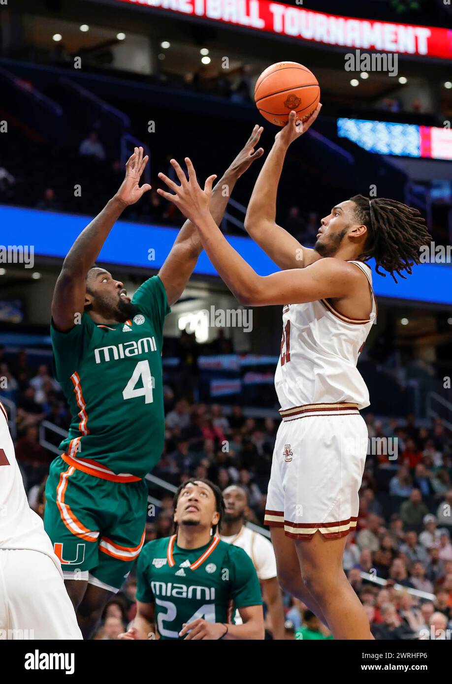 March 12, 2024: Boston College Eagles Forward (21) Davin McGlockton ...