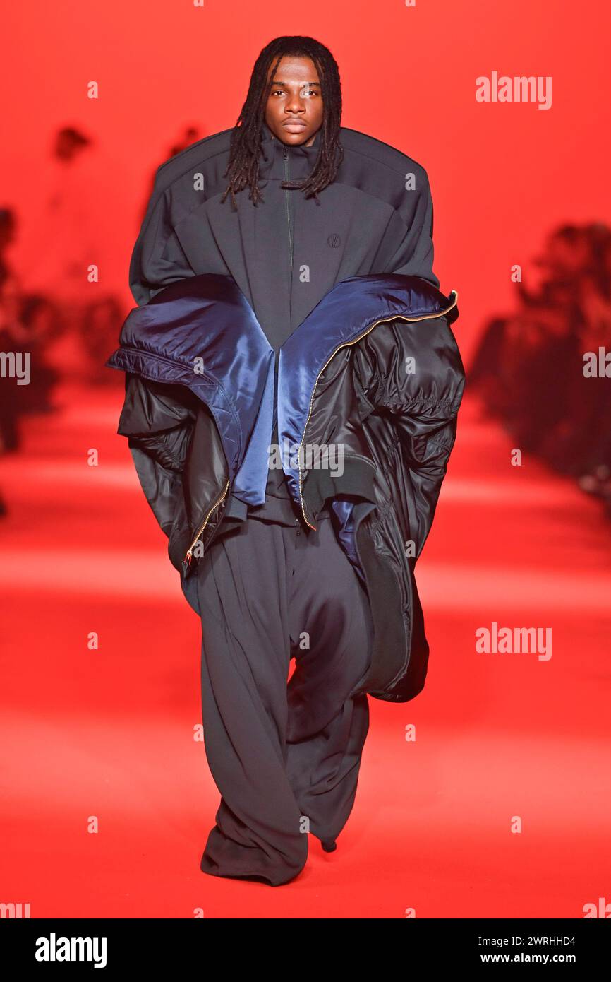 Paris, France. 01st Mar, 2024. A model walks on the runway at the ...