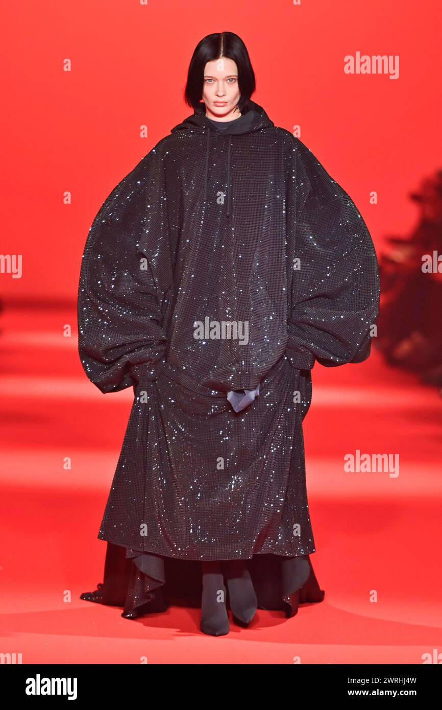 A model walks on the runway at the Vetements fashion show during the ...