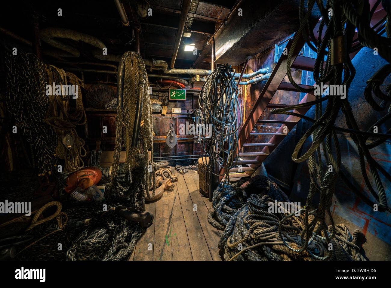 This is the interior of a ship at the Deutsches Hafenmuseum, a maritime ...