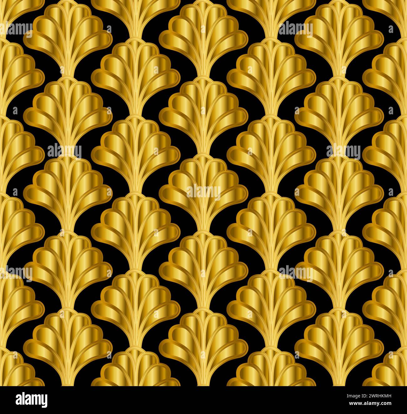 Gold Art Deco Great Gatsby Style Seamless Repeat Pattern Background ...