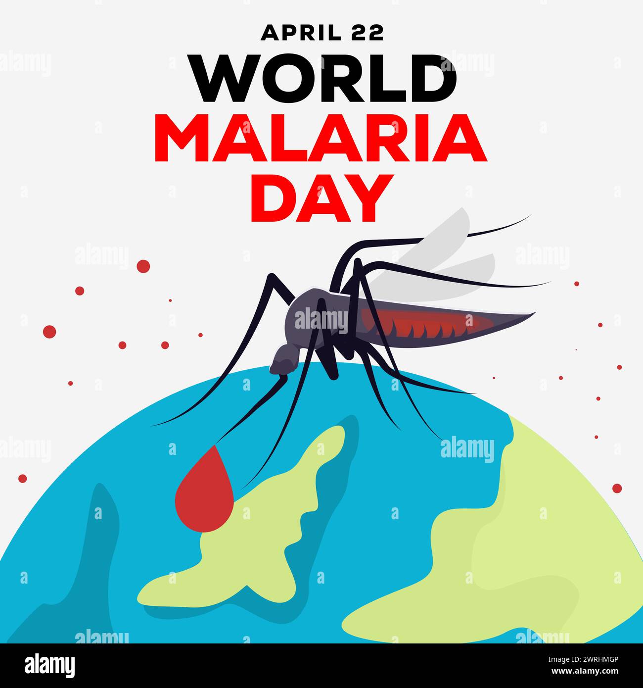 World Malaria Day illustration with mosquito and the earth Stock Vector ...
