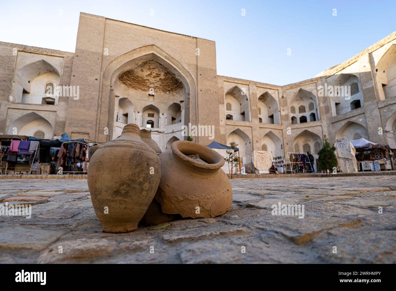 Ancient earthenware jugs, asia vintage utensils. Unglazed Amphorae and ...