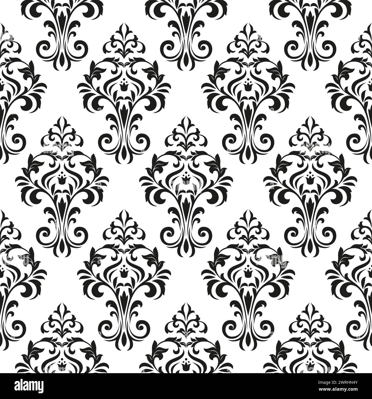 Wallpaper in the style of Baroque. A seamless vector background. White ...