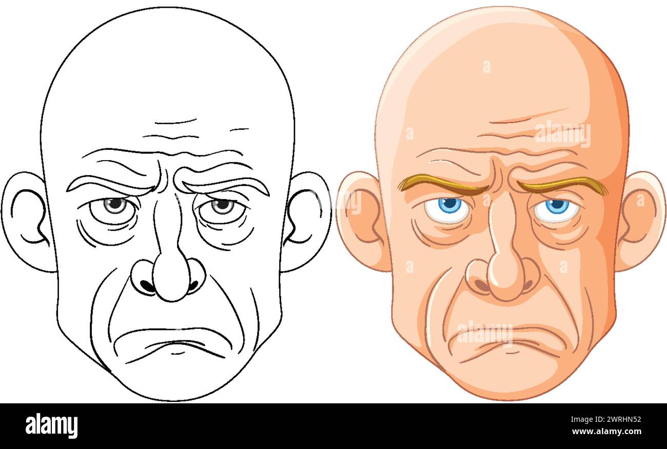 Two cartoon faces showing different emotions Stock Vector Image & Art ...