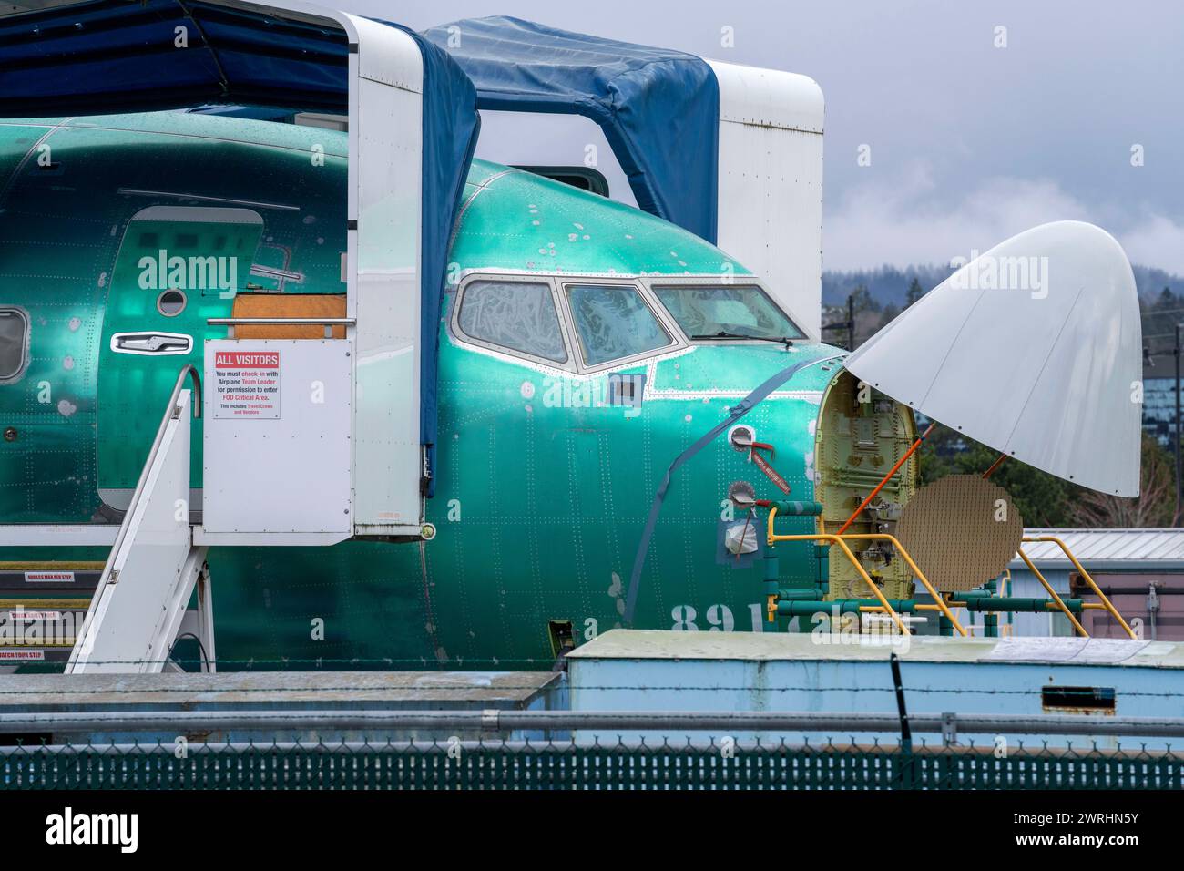 March 12, 2024, Renton, Washington, USA: Boeing airplanes in various ...