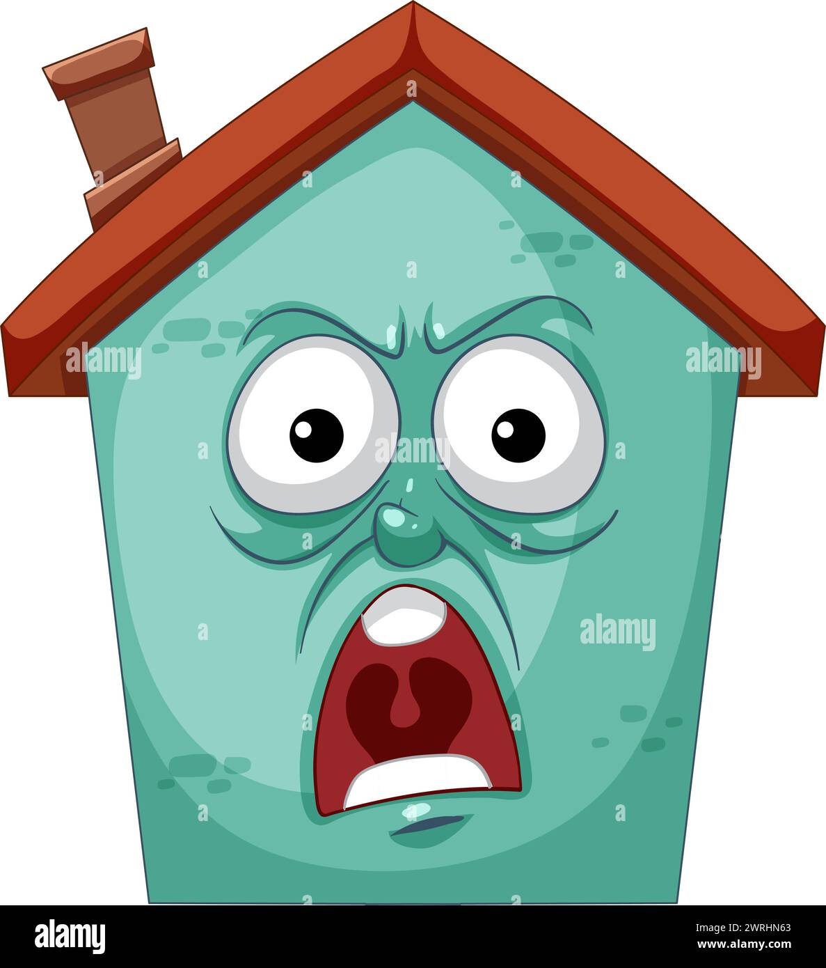 Colorful illustration of a shocked house face Stock Vector Image & Art ...
