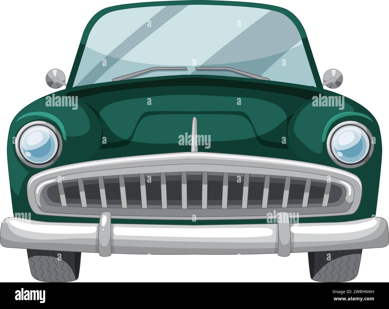 Vector graphic of a retro green automobile Stock Vector Image & Art - Alamy