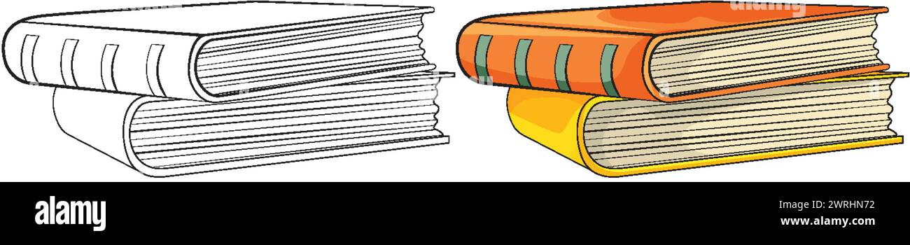 Two stacks of books in a simple illustration Stock Vector Image & Art ...