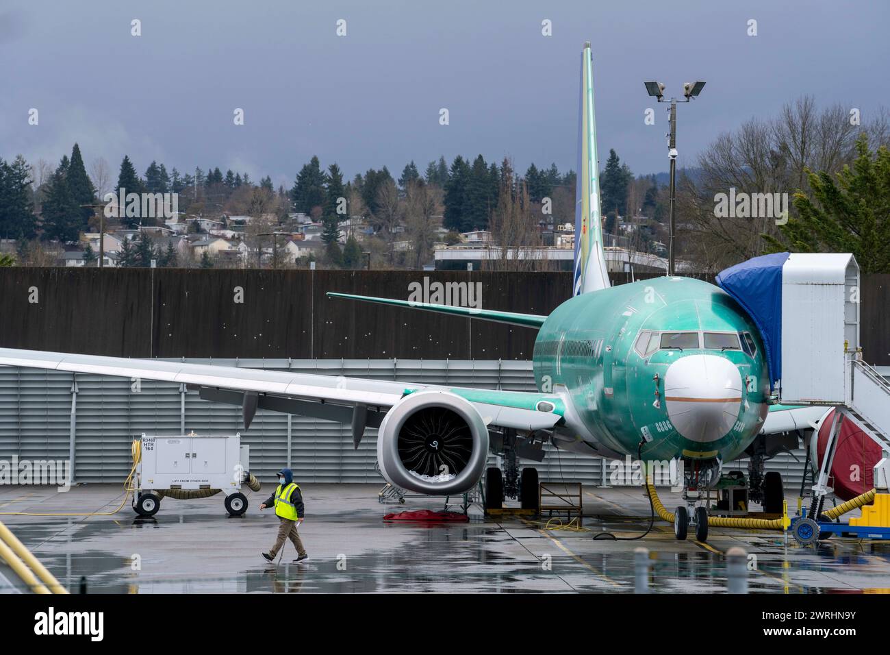 March 12, 2024, Renton, Washington, USA: Boeing airplanes in various ...