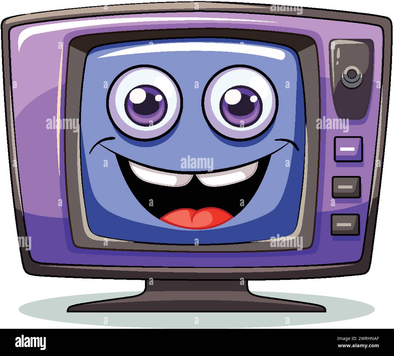 Colorful, smiling TV with playful cartoon eyes Stock Vector Image & Art ...