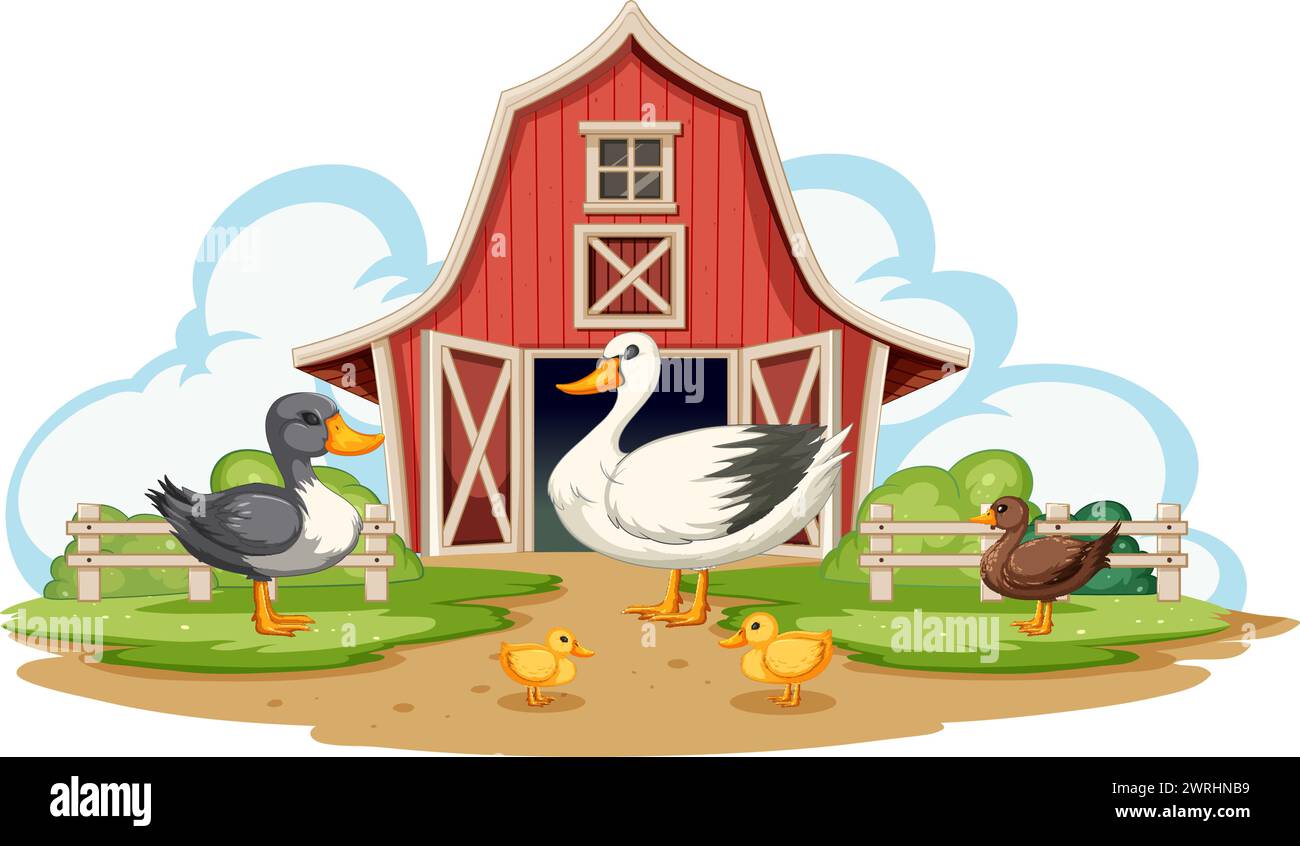 Country illustrated scene Stock Vector Images - Alamy