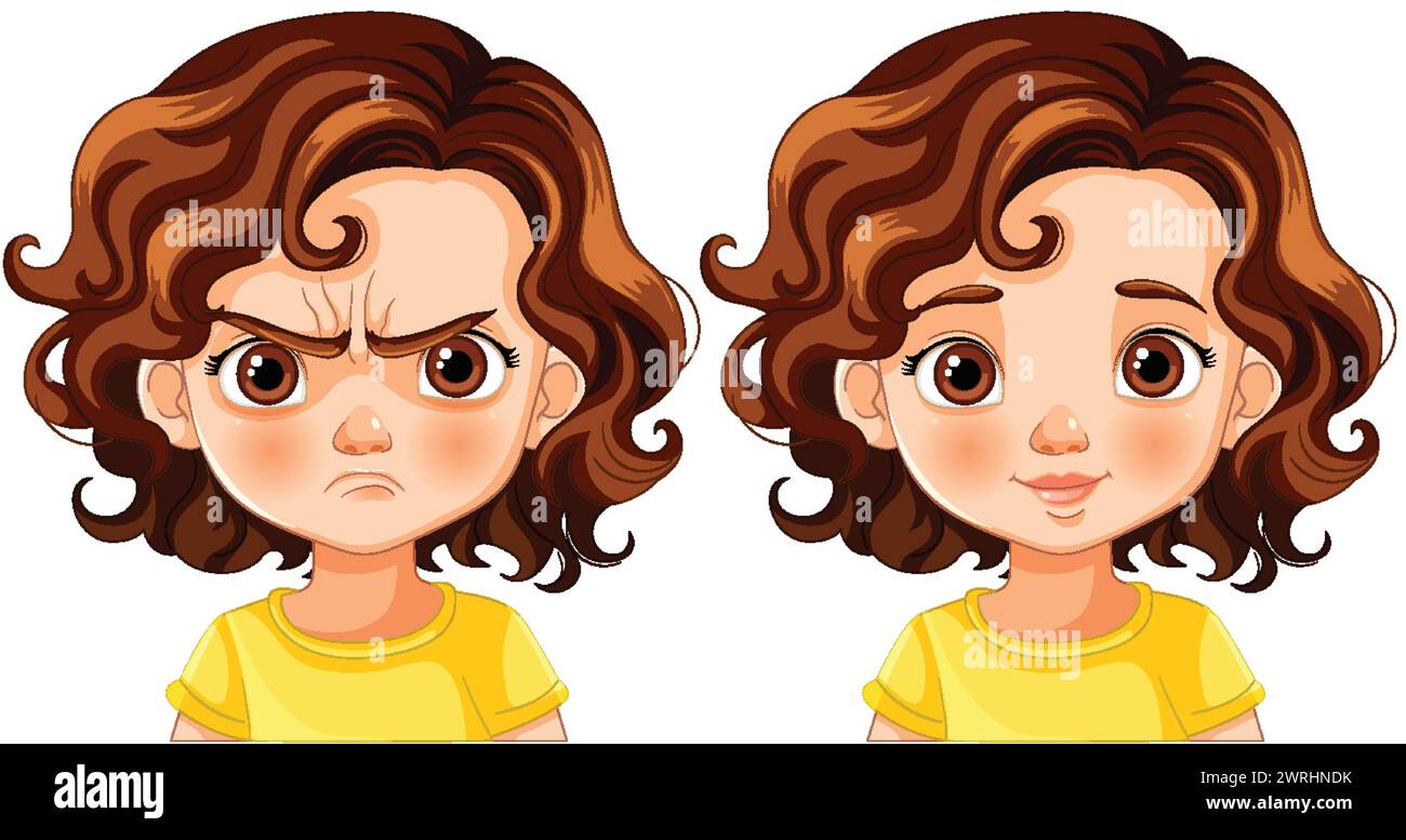 Vector illustration of contrasting emotional expressions Stock Vector Image & Art - Alamy