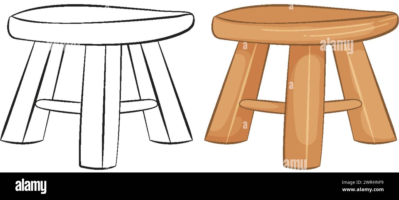 Vector illustration of a basic wooden stool Stock Vector Image & Art ...