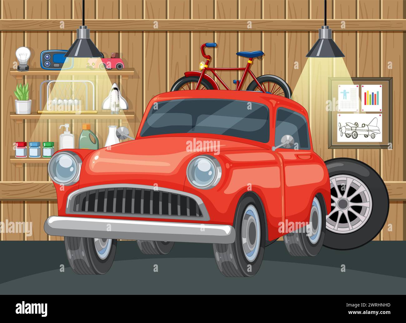 Wooden bike rack Stock Vector Images - Alamy