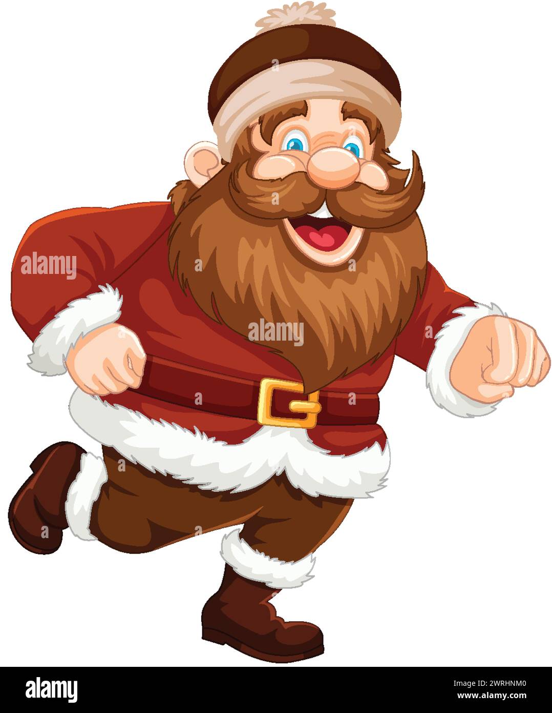 Cartoon of a cheerful man dressed as Santa Claus Stock Vector Image ...