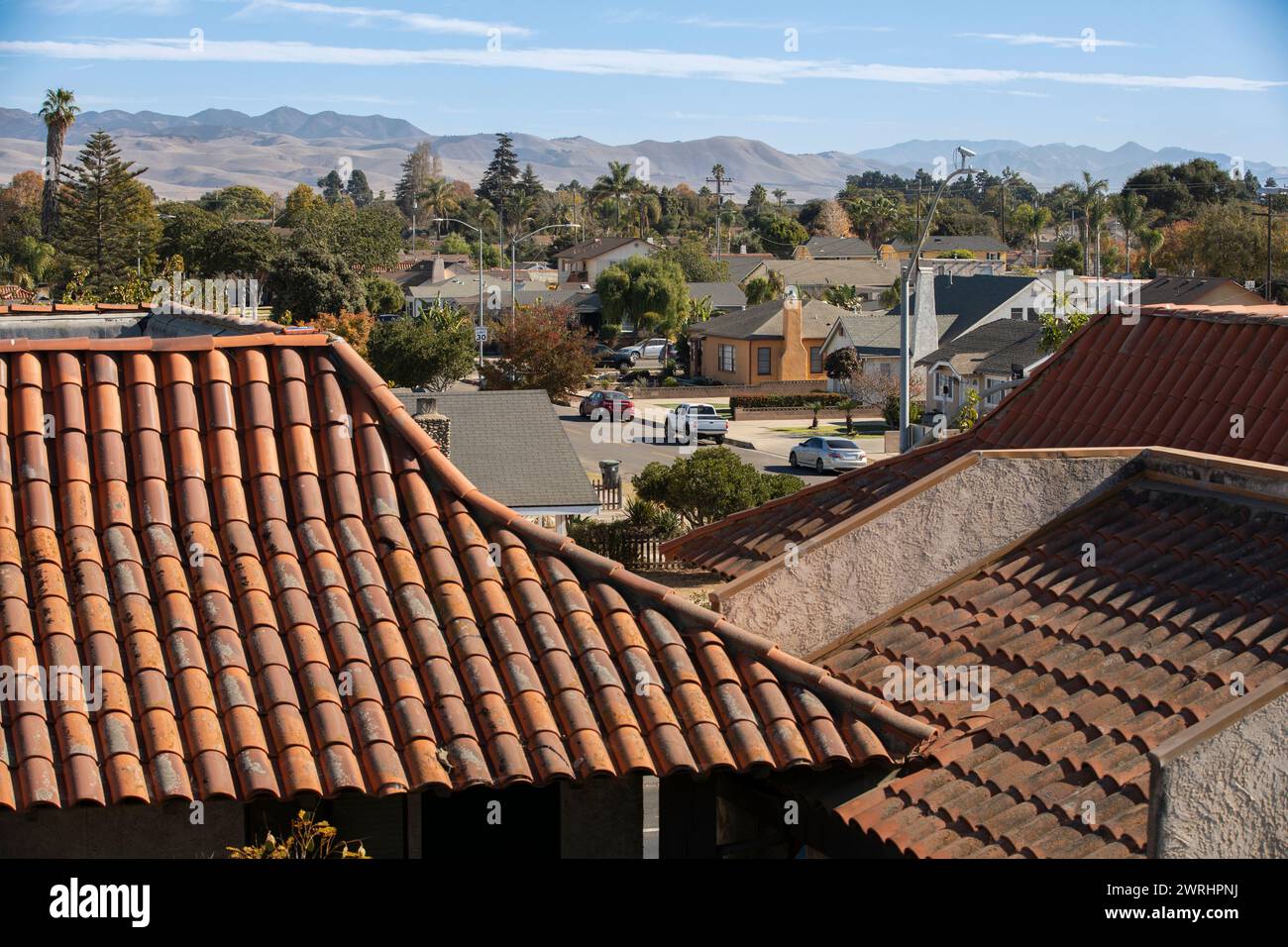 Afternoon view of housing in a neighborhood of Santa Maria, California ...
