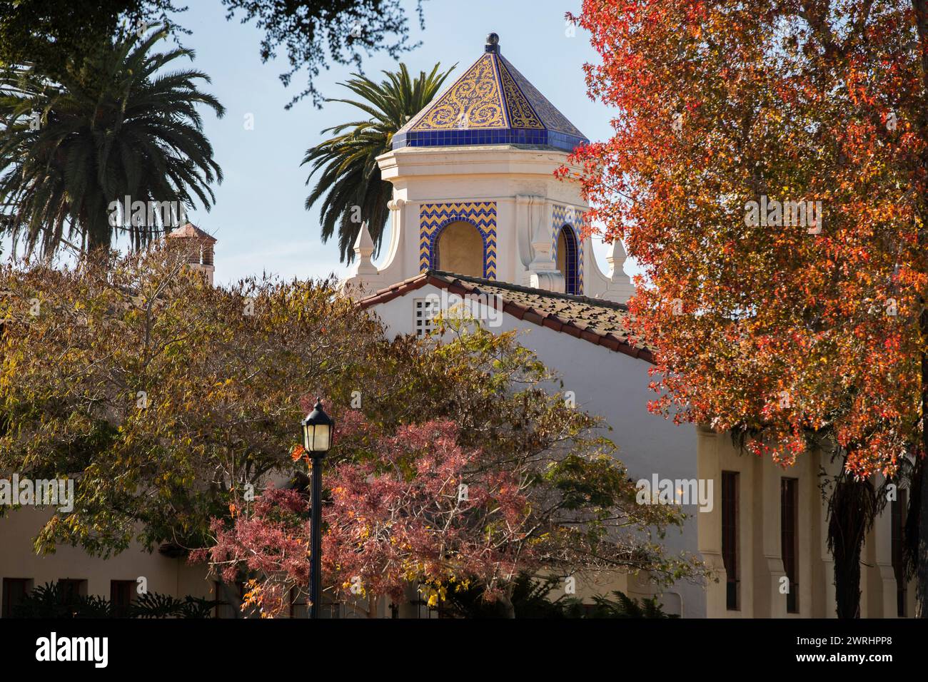 Autumn view of the historic downtown City Hall of downtown Santa Maria ...