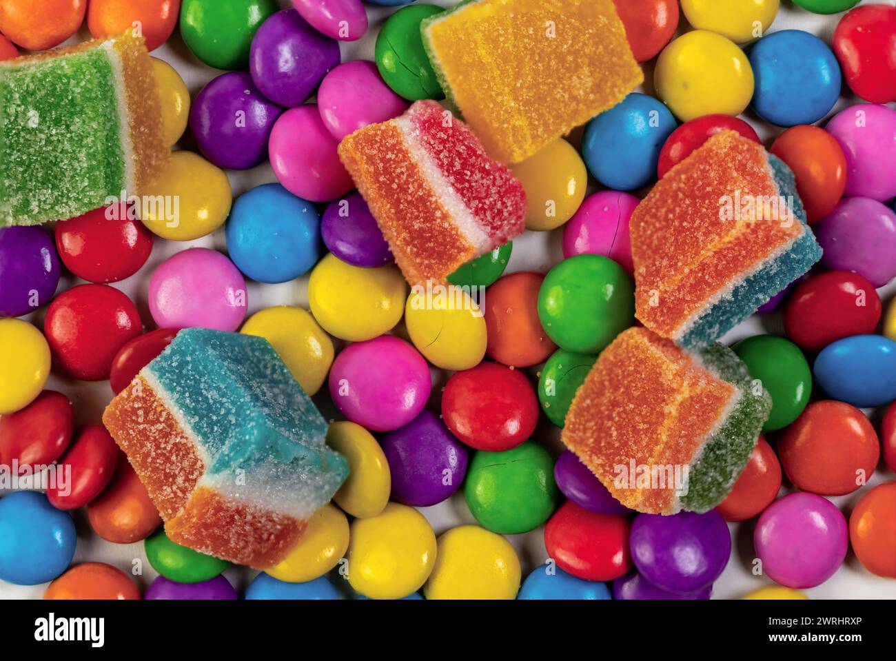 A delightful overhead view showcasing a playful assortment of colorful ...