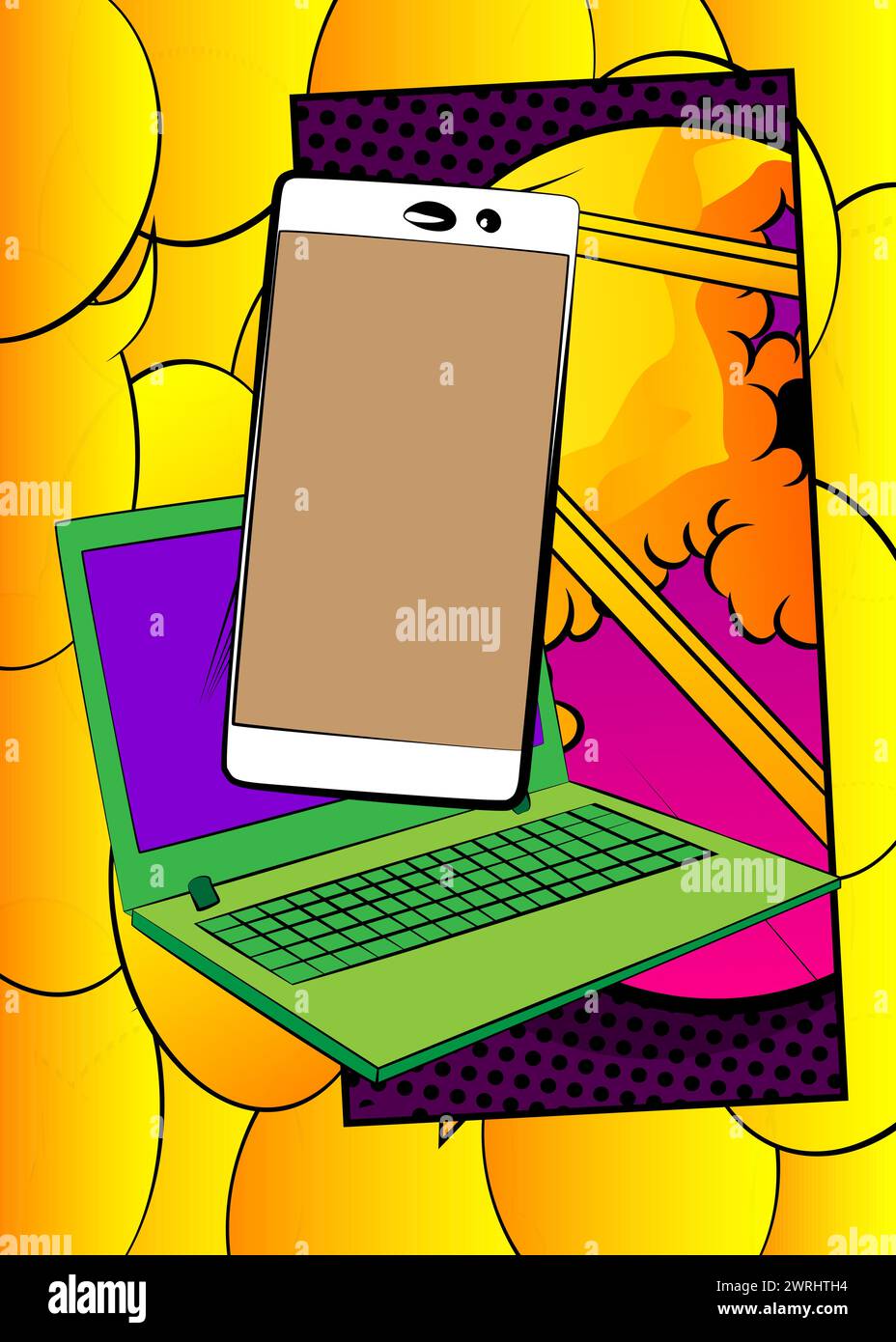 Cartoon smartphone comic book telephone Stock Vector Images - Alamy