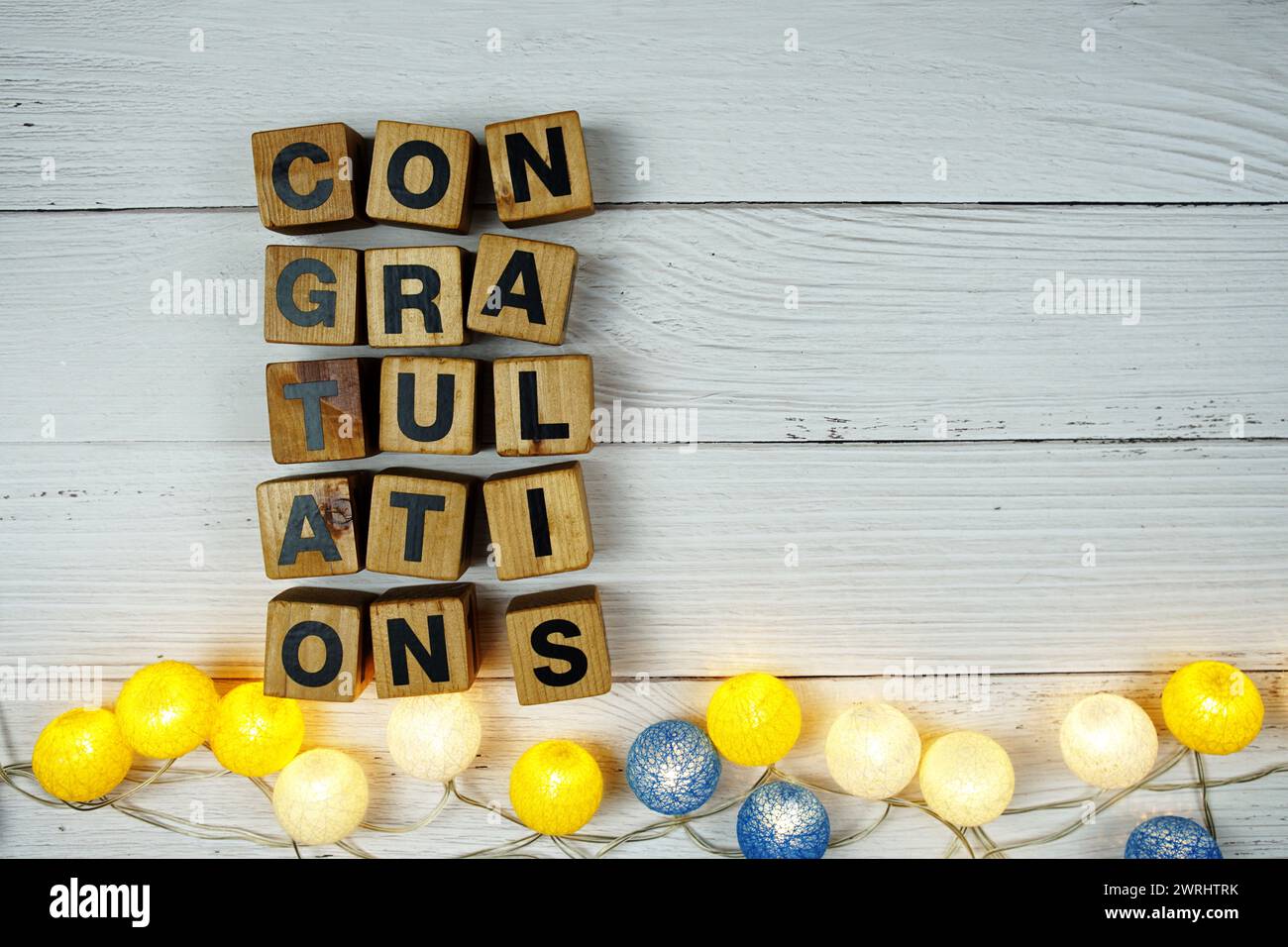 Congratulations alphabet letters with LED cotton balls decoration on ...
