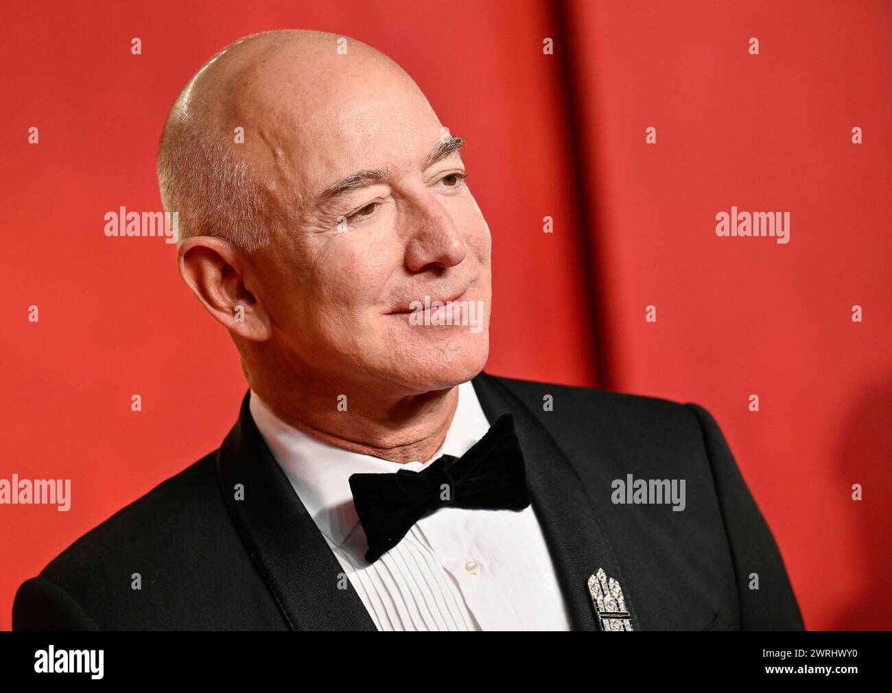 Jeff Bezos arrives at the Vanity Fair Oscar Party on Sunday, March 10 ...