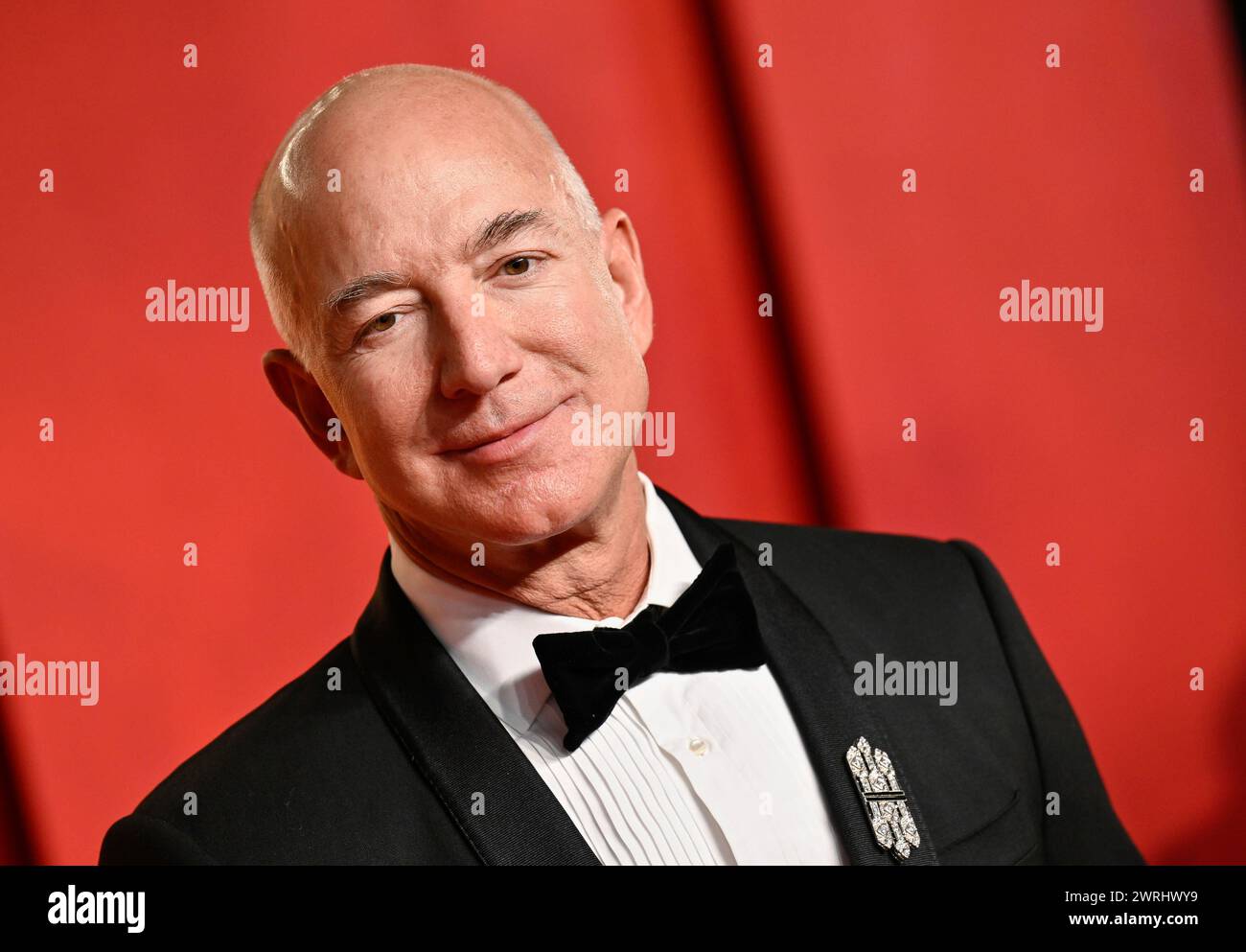 Jeff Bezos arrives at the Vanity Fair Oscar Party on Sunday, March 10 ...