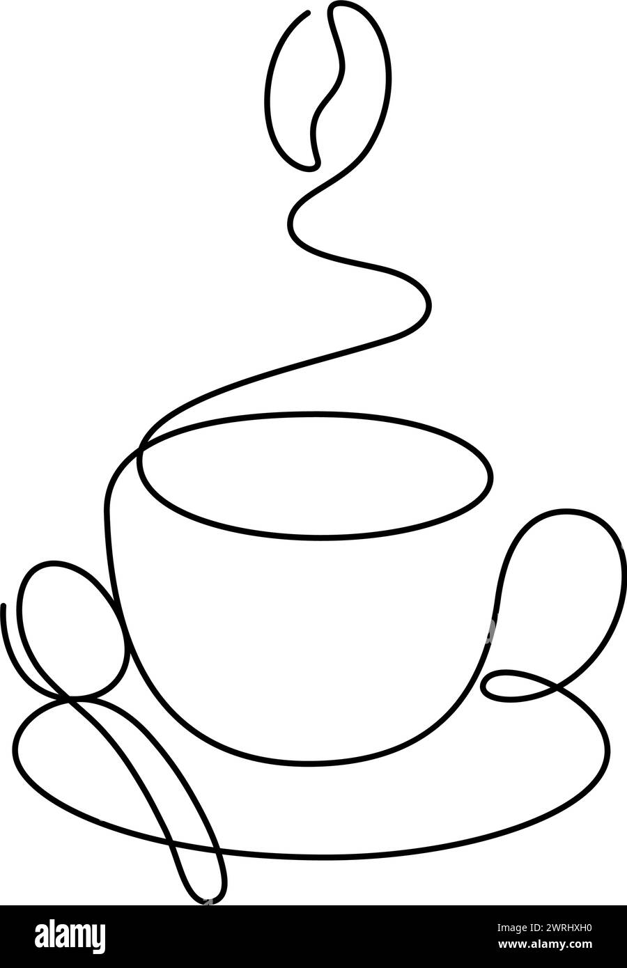 Minimalist outline illustration coffee hi-res stock photography and ...