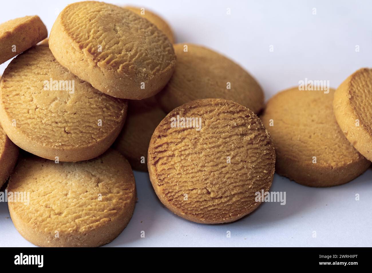 A mouthwatering macro shot of butter cookies, showcasing their ...