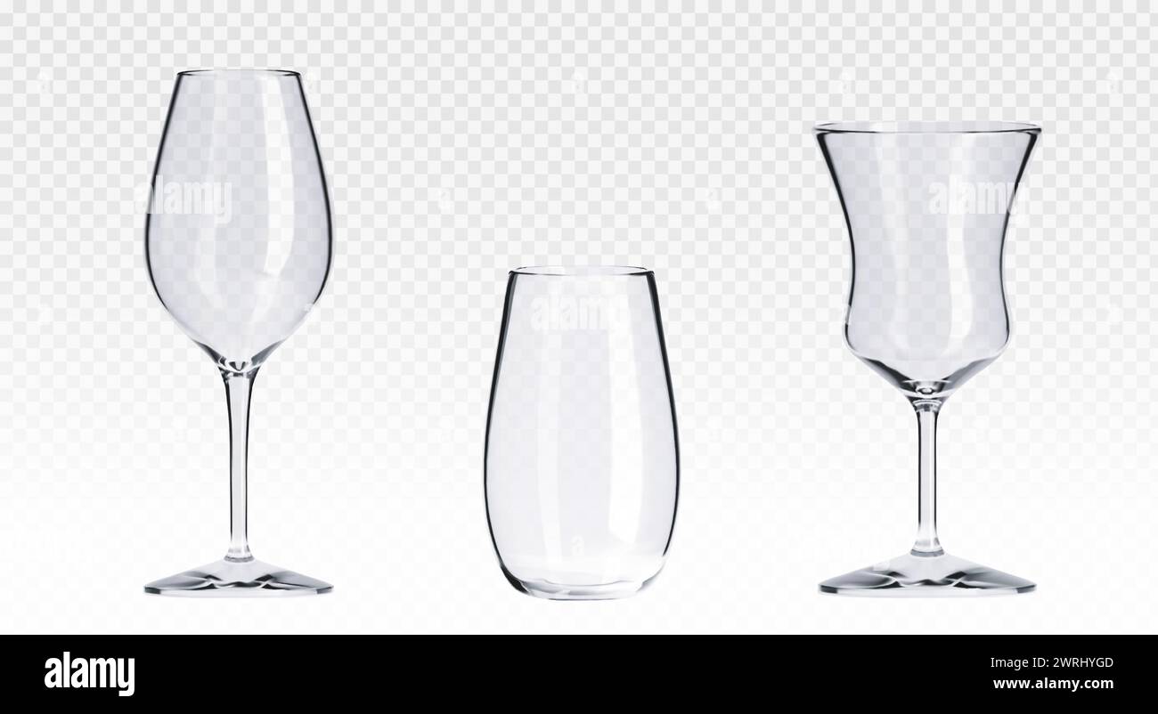 Empty transparent cocktail glass for wine, champagne and long drinks ...