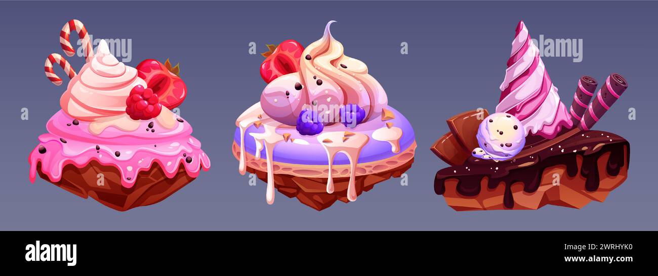 Chocolate floating island Stock Vector Images - Alamy