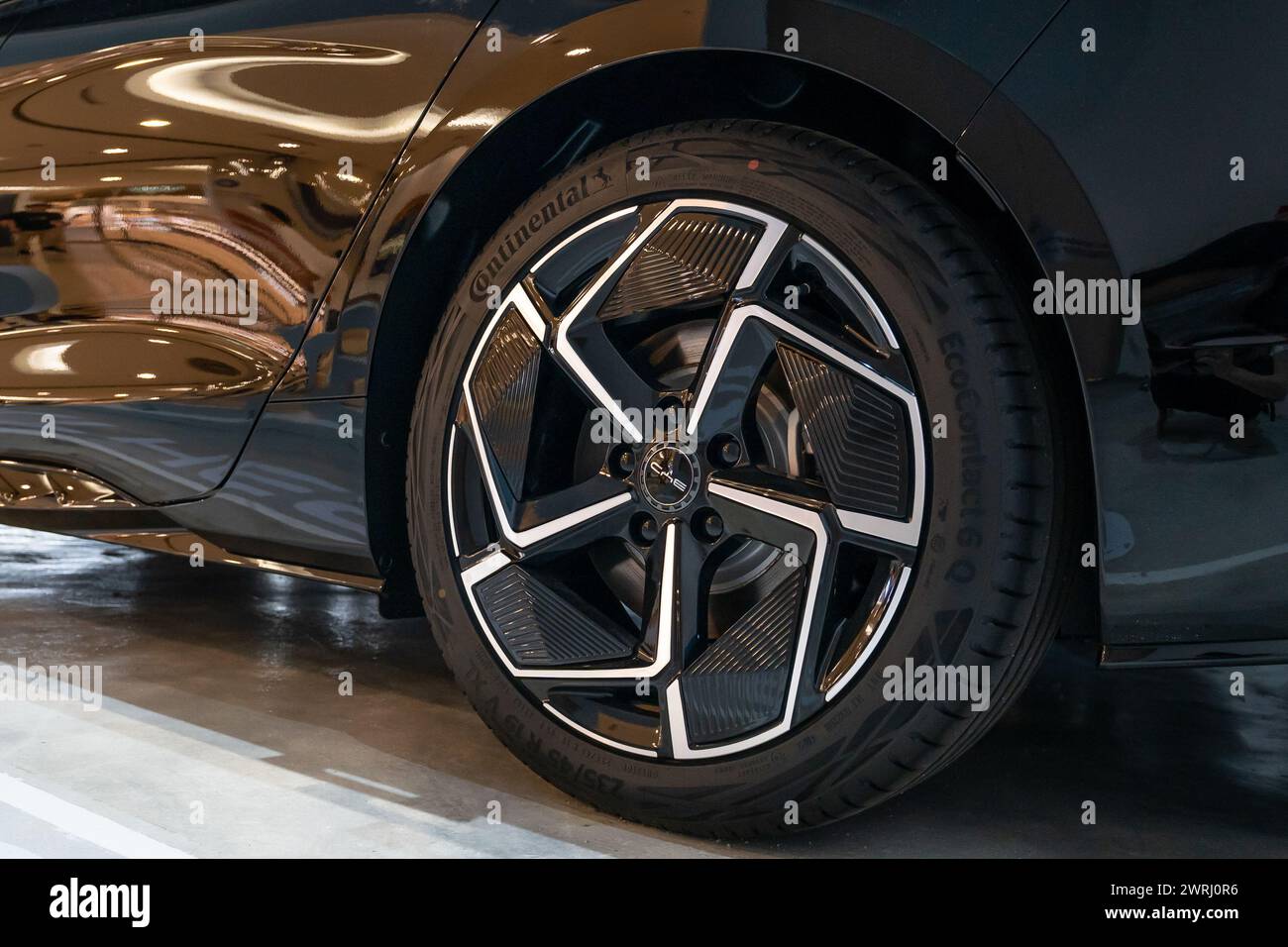 Kuala Lumpur, Malaysia - March 11,2024 : Close-up view of the wheel of ...