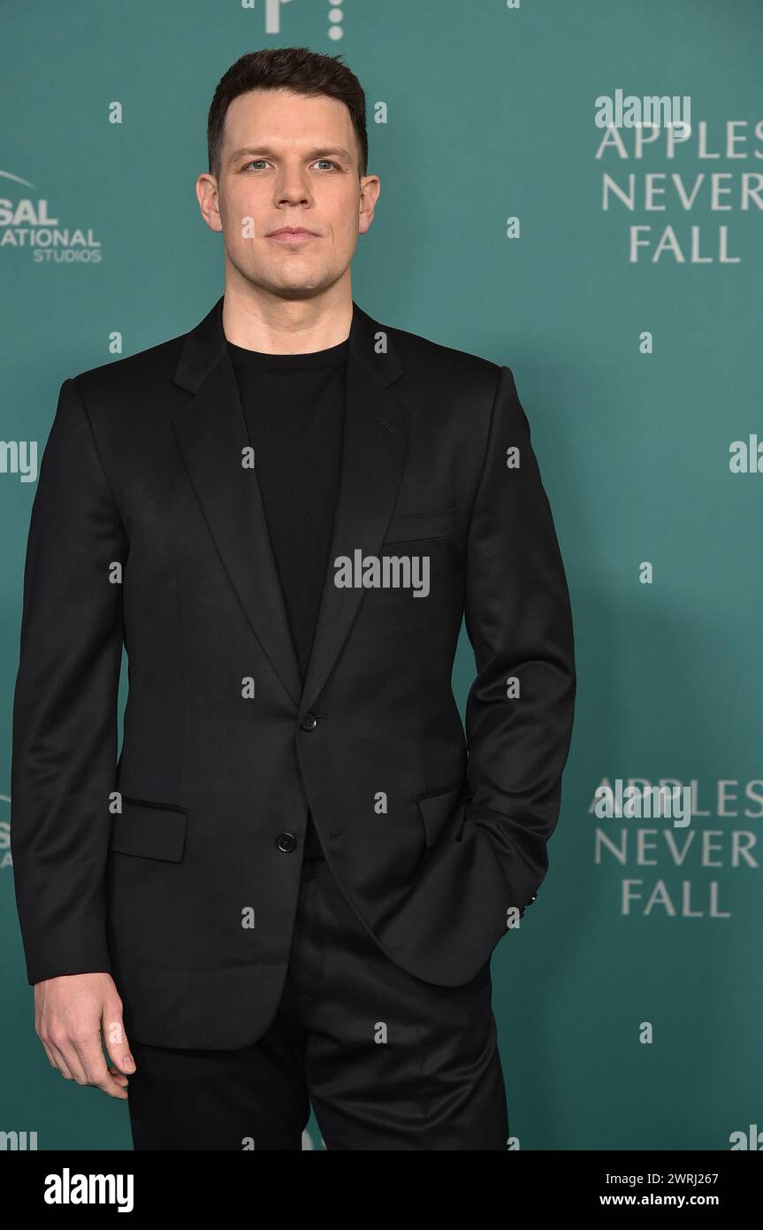 Jake Lacy arrives at the premiere of "Apples Never Fall" on Tuesday ...