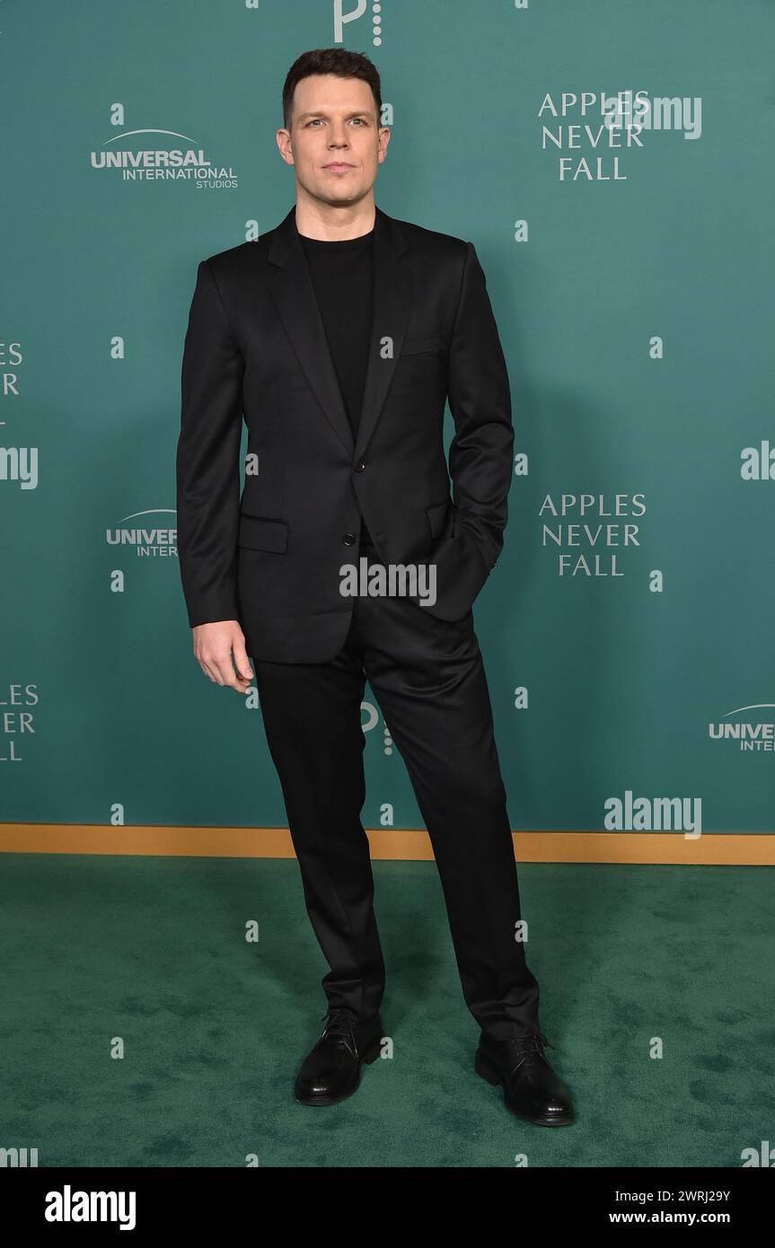 Jake Lacy arrives at the premiere of "Apples Never Fall" on Tuesday ...
