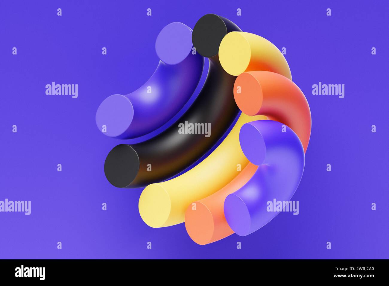 Colorful hemispheres . Abstract illustration, 3d render Stock Photo - Alamy