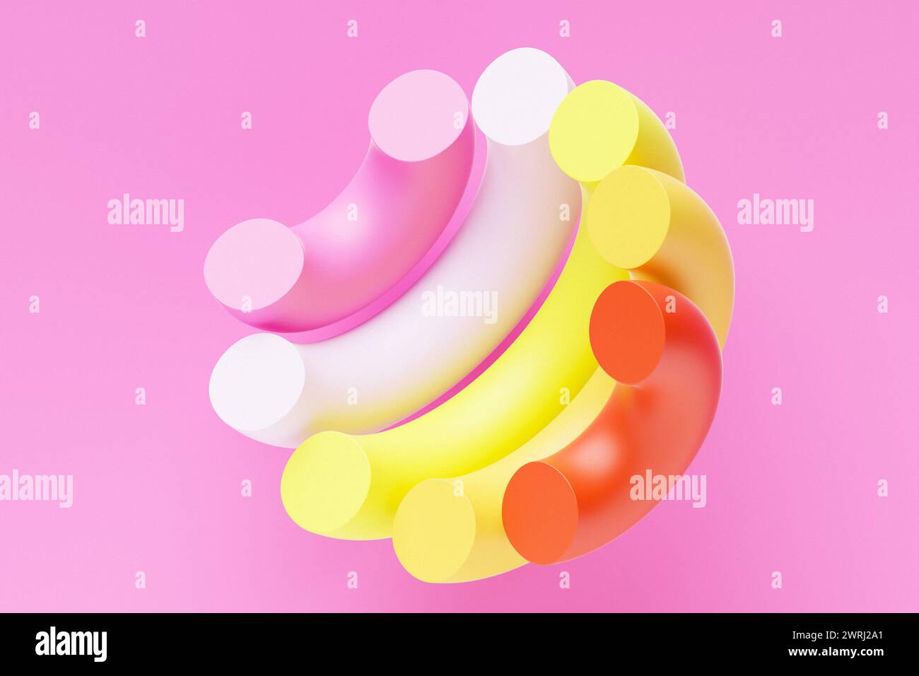 3D illustration, geometric illusion, isometric abstract shapes in the ...