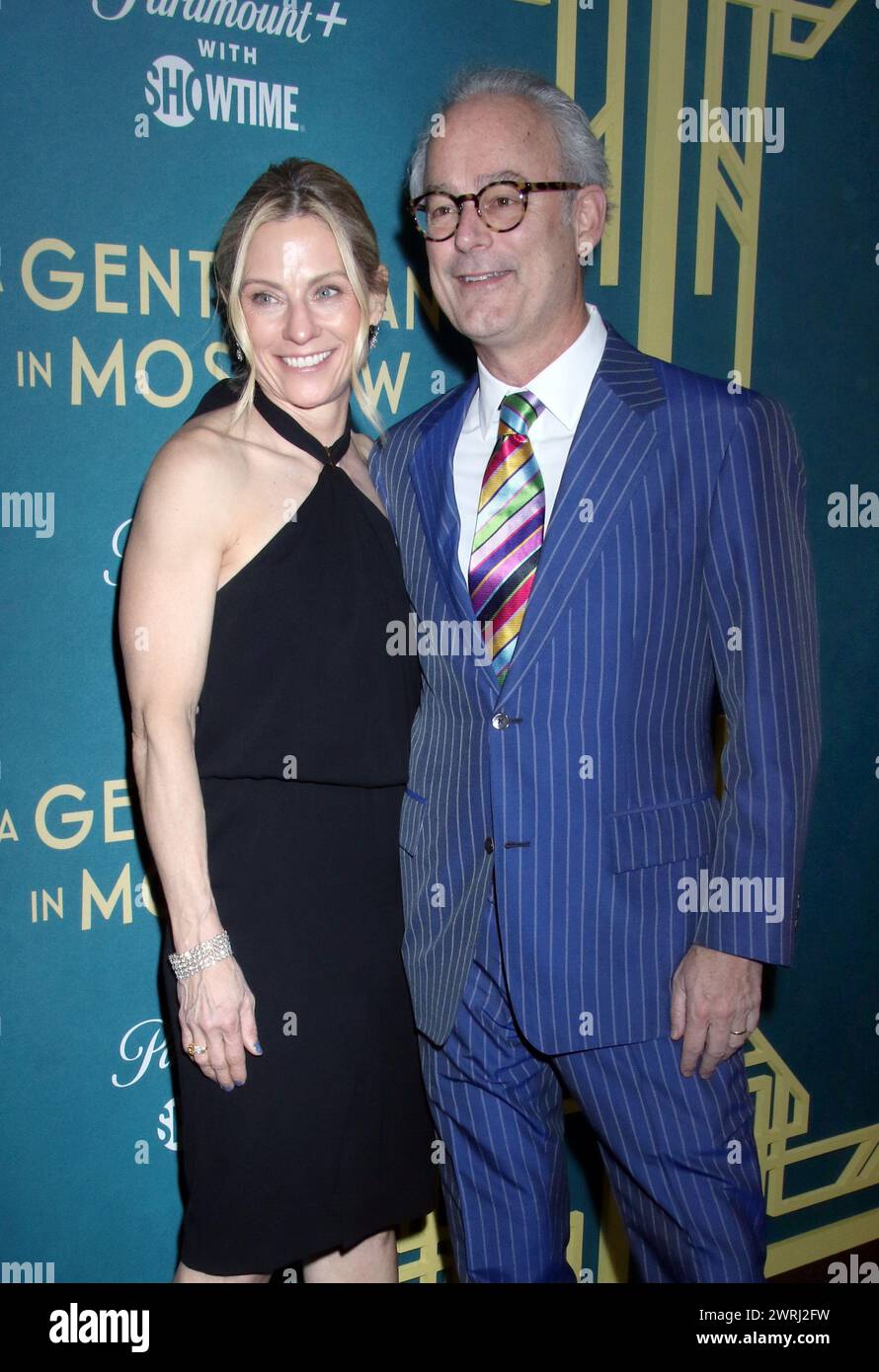 New York, NY, USA. 12th Mar, 2024. Amor Towles, Maggie Towles at the NY premiere of A Gentleman ...