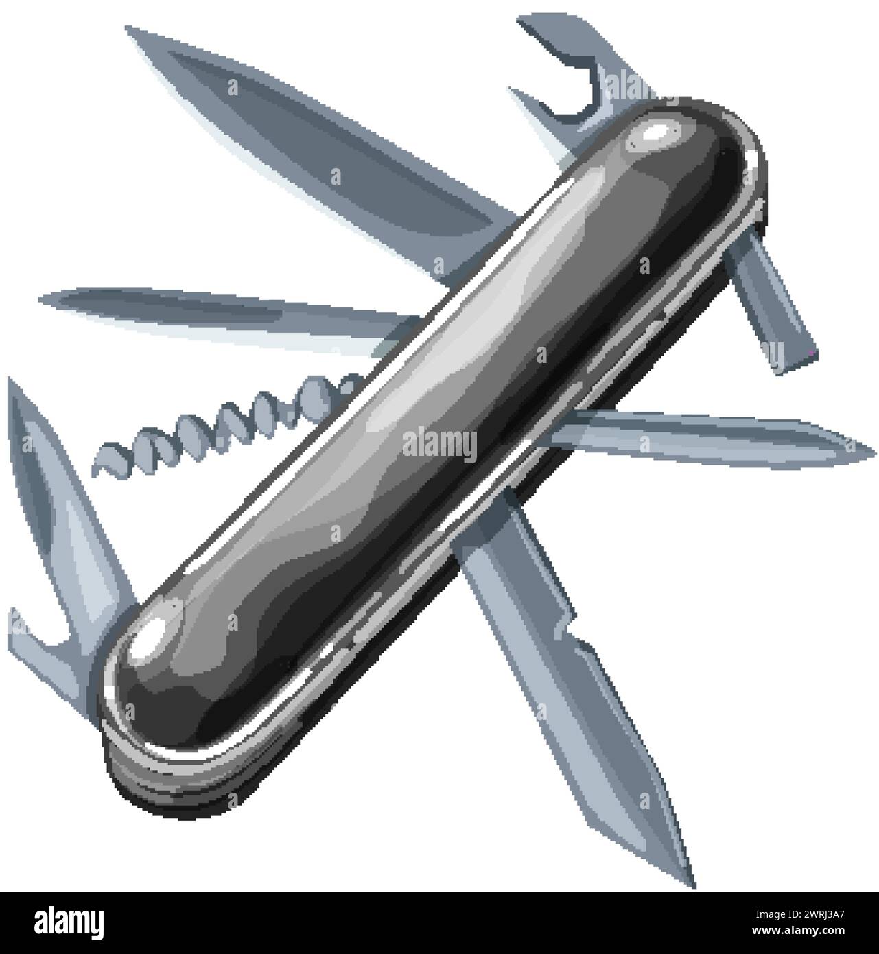 Vector illustration of a multifunctional Swiss knife Stock Vector Image ...