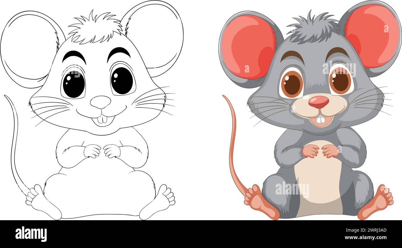 Two adorable vector mice with cheerful expressions Stock Vector Image ...