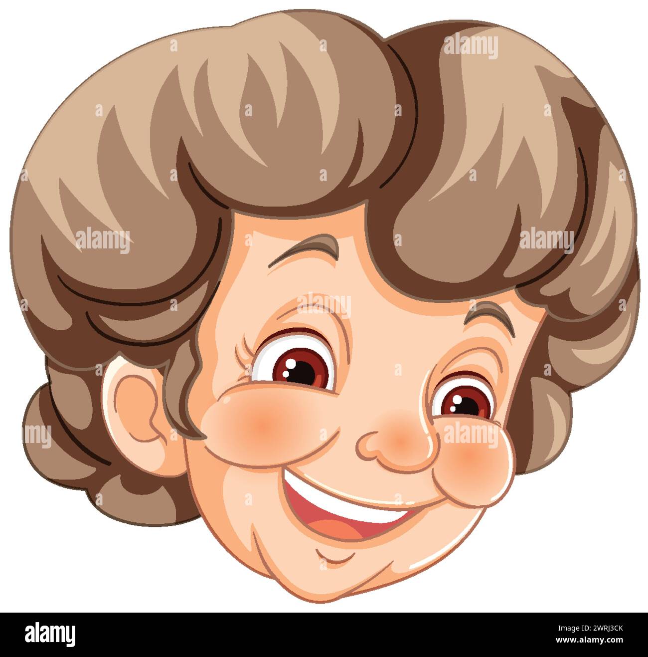 Vector illustration of a smiling elderly woman Stock Vector Image & Art ...