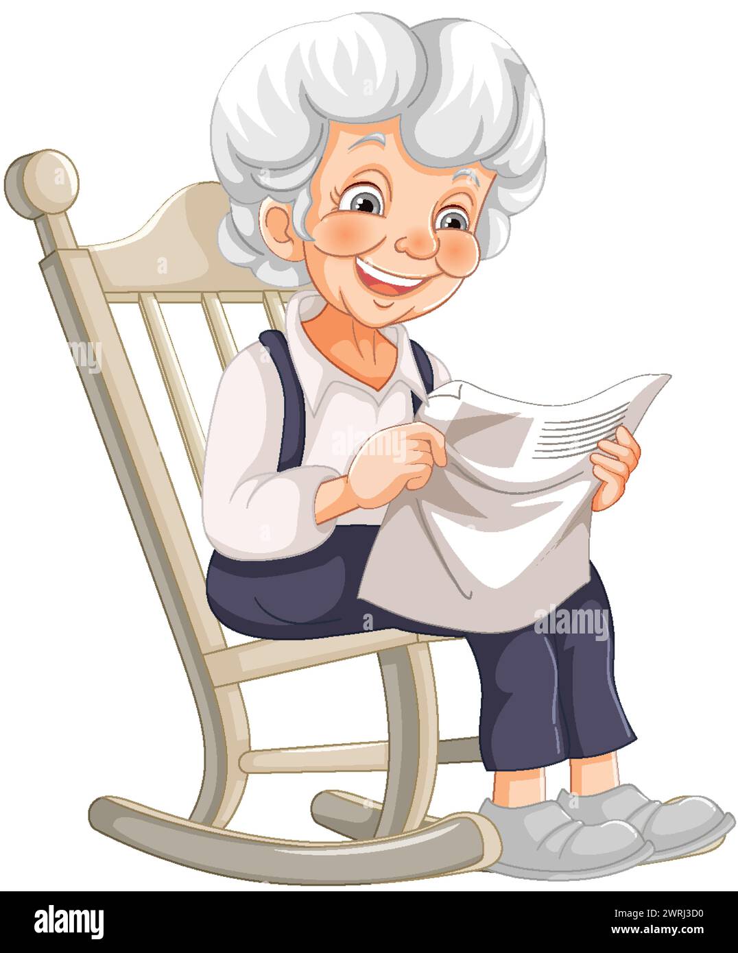 Retired woman reading paper Stock Vector Images - Alamy