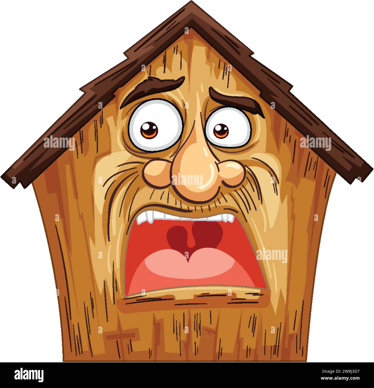 An anthropomorphic house showing a shocked face Stock Vector Image ...