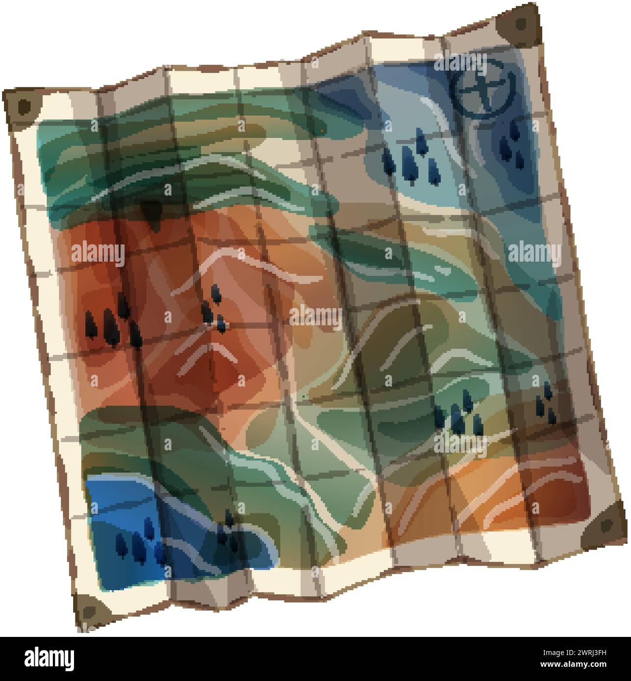 Stylized vector map with abstract terrain features Stock Vector Image ...