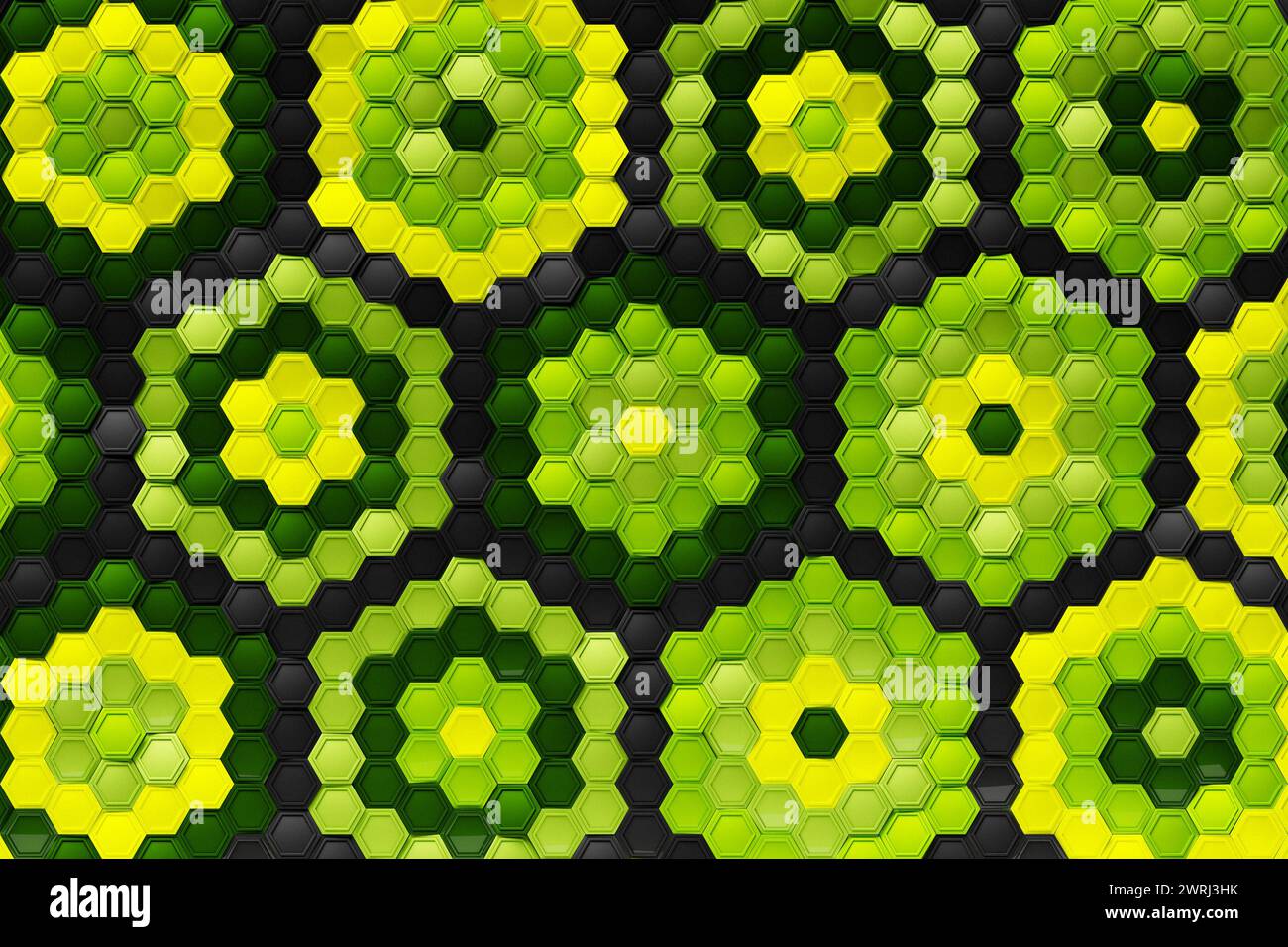 Multicolored pattern, hexagon pattern. 3D visualization Stock Photo - Alamy