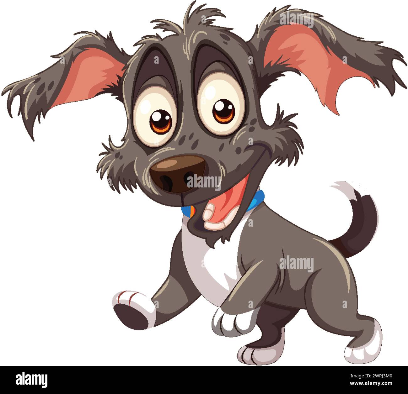 Cheerful animated dog with a playful expression Stock Vector Image ...