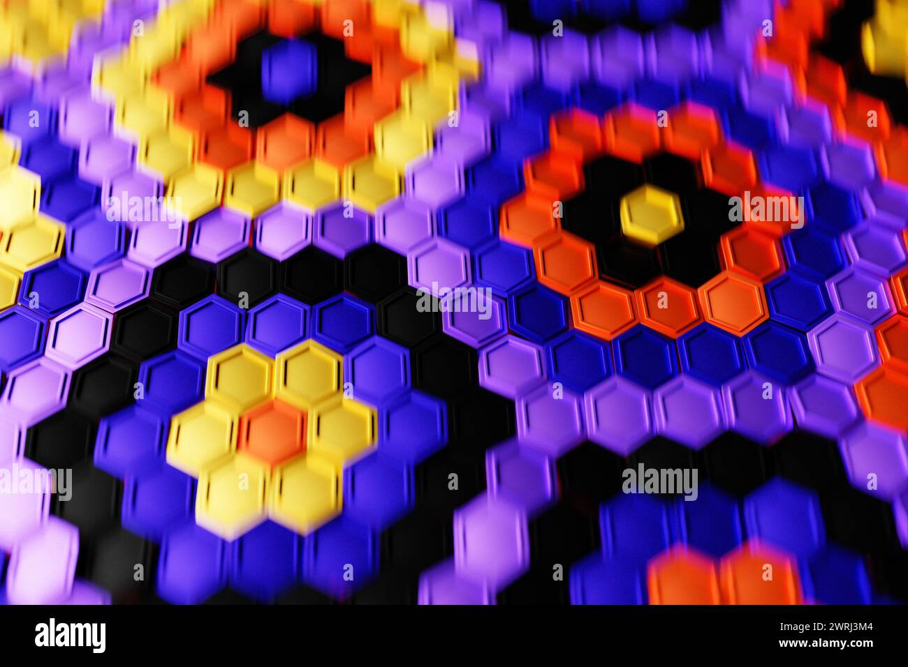 3d illustration honeycomb mosaic. Realistic texture of geometric grid ...