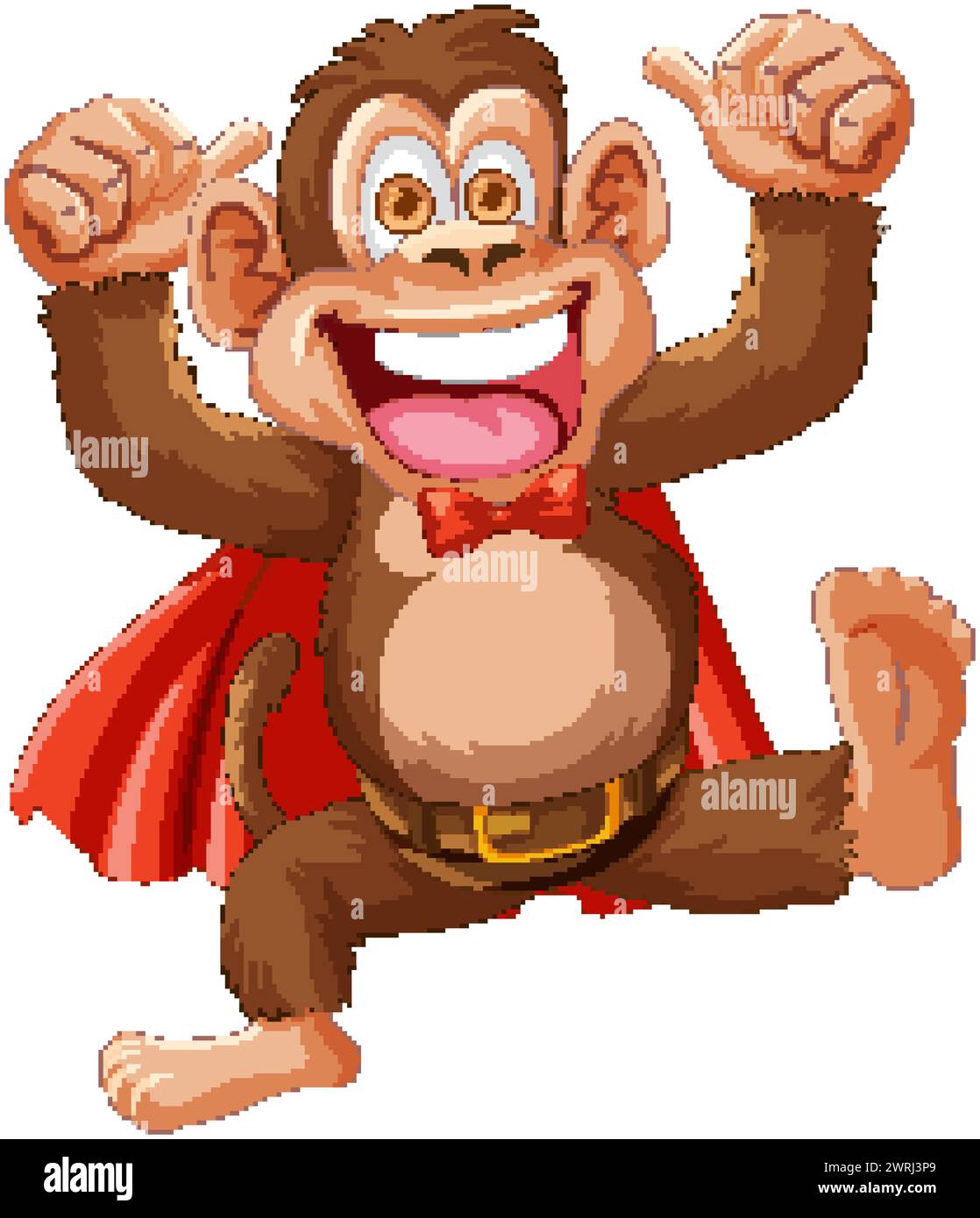 Cartoon monkey dressed as a superhero smiling Stock Vector Image & Art ...
